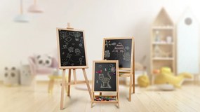 Allboards,Dřevěná, otočná křídová tabule na kreslení pro děti, magnetická, výška 79 cm,KIDS-EASEL02