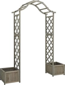 vidaXL Zahradní pergola s truhlíky masivní jedle [316388] Barva: Šedá