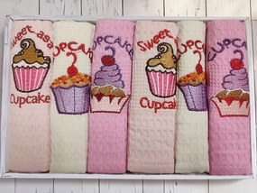 Utěrky v dárkovém balení CUPCAKE set 6ks