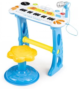 Dětský keyboard s mikrofonem Laura modrý
