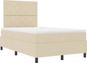 Postel s boxspringem s čelo Krémová 120 x 190 cm textil 3339453