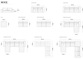Černá pohovka 212 cm Mike – Micadoni Home