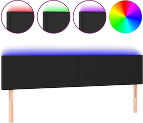 Čelo postele s LED černé 160x5x78/88 cm umělá kůže 3121428