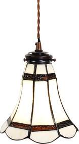 Stropní Tiffany lampa hnědé pruhy BrownLine - Ø 15*115 cm E14/max 1*25W