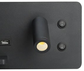 Immax 08288L-LED Nástěnné svít. s pol., USB a bezdr. nab. LED/3W/230V + LED/3W