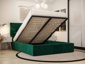 Manželská postel 180 cm Elna (tmavě zelená) (s roštem a úložným prostorem). 1046916