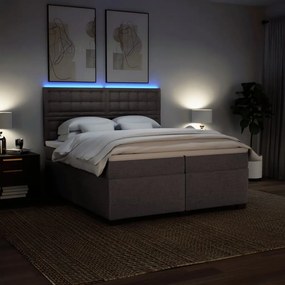 Box spring postel s matrací taupe 200x200 cm textil 3292913
