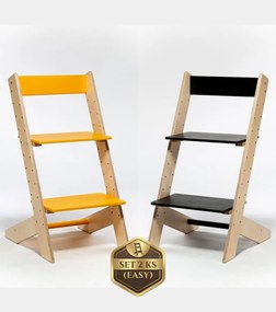 Lucas Wood Style - rostoucí židle EASY LINE zvýhodněný set 2 ks -  žlutá + černá