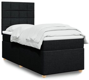 Box spring postel s matrací černá 90x190 cm textil 3293437