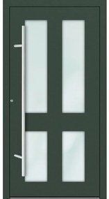 Hliníkové vchodové dveře FM Turen Premium P90 M09 zelená RAL6009 Orientace dveří: Levé, otevírání dovnitř, Standardní rozměr dveří včetně rámu: 100 cm x 200 cm - vnější rozměr rámu