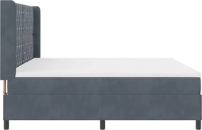 Postel s boxspringem s matrací Tmavě šedá 200 x 200 cm samet 3341973