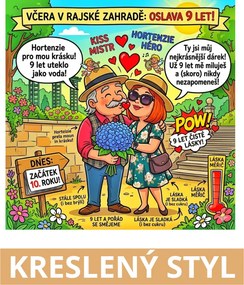 Srdcem darované Veselá osobní ilustrace na přání – Plakát A3 včetně rámečku Varianta grafického zpracování:: 3D grafika