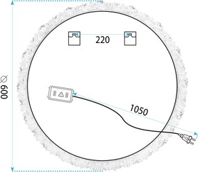 Dotykové nástěnné zrcadlo s LED osvětlením YH-3561 60 cm
