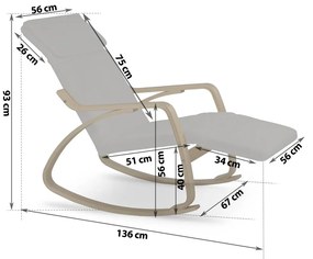 Global Income s.c. Houpací křeslo Suzi - světle šedá