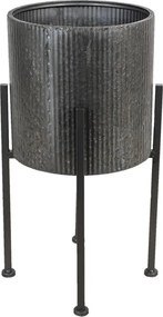 Šedý kovový květináč ve stojanu Oteks - Ø 30*60 cm