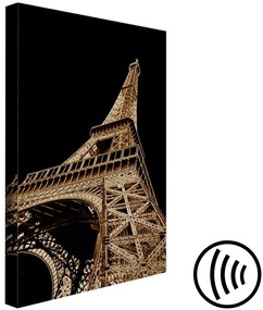 Obraz Francouzský záblesk (1-dílný) vertikální - Eiffelova věž na černém pozadí