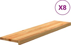 Nášlapy na schody 8 ks světle hnědé 110x25x2 cm masivní dub 3282969