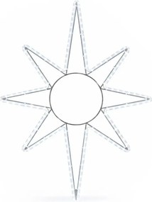 Easy Fix 2D LED světelná hvězda X., 67 × 100 cm, ledově bílá, závěsná, hliník