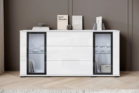 XXXLutz ŠIROKÁ KOMODA, bílá, vysoce lesklá bílá, 150/69,7/39,5 cm Livetastic - Online Only komody - 002778003613