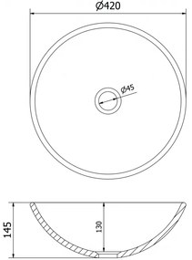 Mexen Mira, skleněné umyvadlo na desku 42 x 42 x 14,5 cm, bílá, 24124230