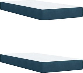 Box spring postel s matrací tmavě modrá 200x200 cm samet 3285666