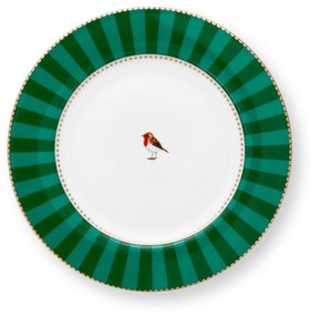 Pip Studio Love Birds Stripes talířek Ø17cm, zelený (dezertní talířek)