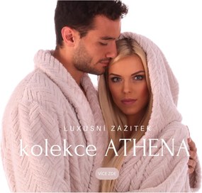 Bavlněný župan s límcem Athena oříškový 21 16 8151 - M