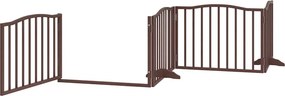 Zábrana pro psy s dvířky skládací 10 panelů hnědá 800 cm topol 3155635