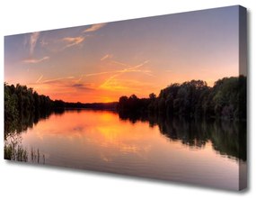 Obraz na plátně Jezero Les Krajina 120x60 cm