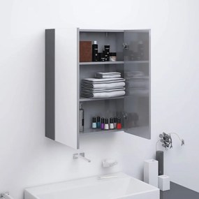 Petromila Koupelnová skříňka se zrcadlem 60 x 15 x 75 cm MDF zářivě šedá