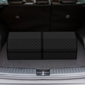 Costway 35 L skládací kožený organizér kufru auta s prošívaným víkem