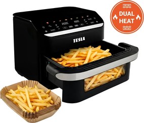 TESLA AirCook DualHeat QD575 XXL - multifunkční duální digitální horkovzdušná fritéza