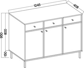 FALCO Komoda Tomila 827/2 Odstín: Béžová