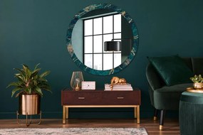 Kulaté dekorativní zrcadlo Green malachite marble fi 100 cm