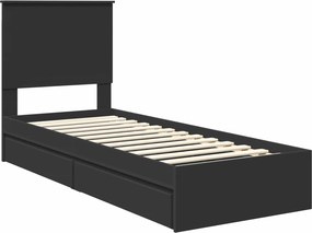Postel s úložným prostorem Černá 75 x 190 cm Kompozitní dřevo 3411258