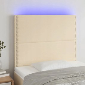 Čelo Postele S Led Krémové Textil Krémová 90 x 5 x 118/128 cm