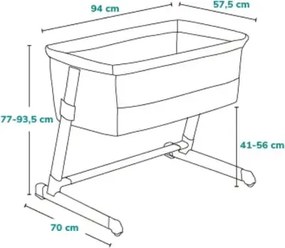 LIONELO Postýlka Thomi Plus 5v1 Grey Concrete