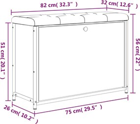 vidaXL Botníková lavice s výklopnou zásuvkou 82 x 32 x 56 cm [835123] Barva: hnědý dub