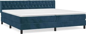 Box spring postel s matrací tmavě modrá 200x200 cm samet 3131163