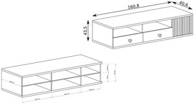 Casarredo - Komfort nábytek Obývací stěna, sestava BARBUS dub artisan/černá