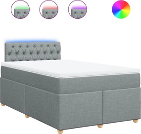 Box spring postel s matrací světle šedá 120 x 200 cm textil 3288954