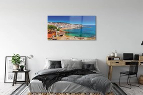 akrylový obraz Španělsko coast beach city 125x50 cm