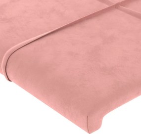 Čelo postele růžové 160x5x118/128 cm sametové 3116391