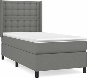 Box spring postel s matrací tmavě šedá 90x190 cm textil 3131714