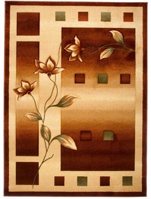Kusový koberec Květy 2 hnědý 190x270cm