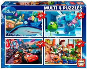 Puzzle educa puzzle disney pixar mix 4v1 (50,80,100,150 dílků)