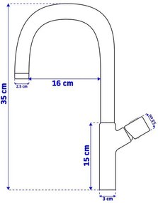 Rea SALTO - Vysoká umyvadlová baterie, černá, REA-B6351