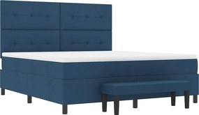 Postel s boxspringem s čelo Modrá 180 x 200 cm textil 3344092