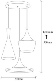 OPVIQ Závěsné světlo ELMAS 51 cm 892OPV1562