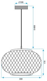 Toolight Závěsné svítidlo s APP1247-1CP